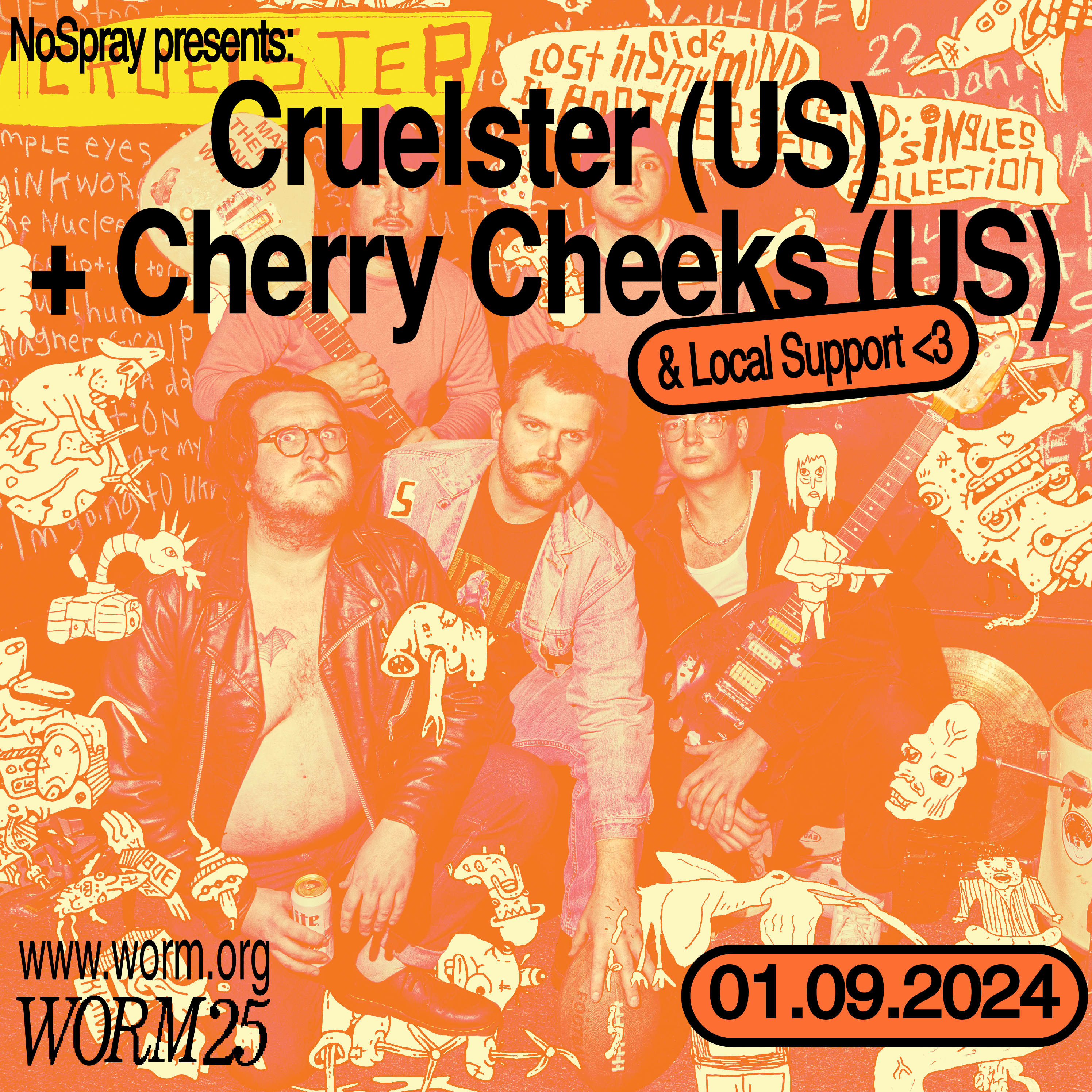 NoSpray presents: Cruelster (US) + Cherry Cheeks (US) - Worm - A Rotterdam based organisation ...